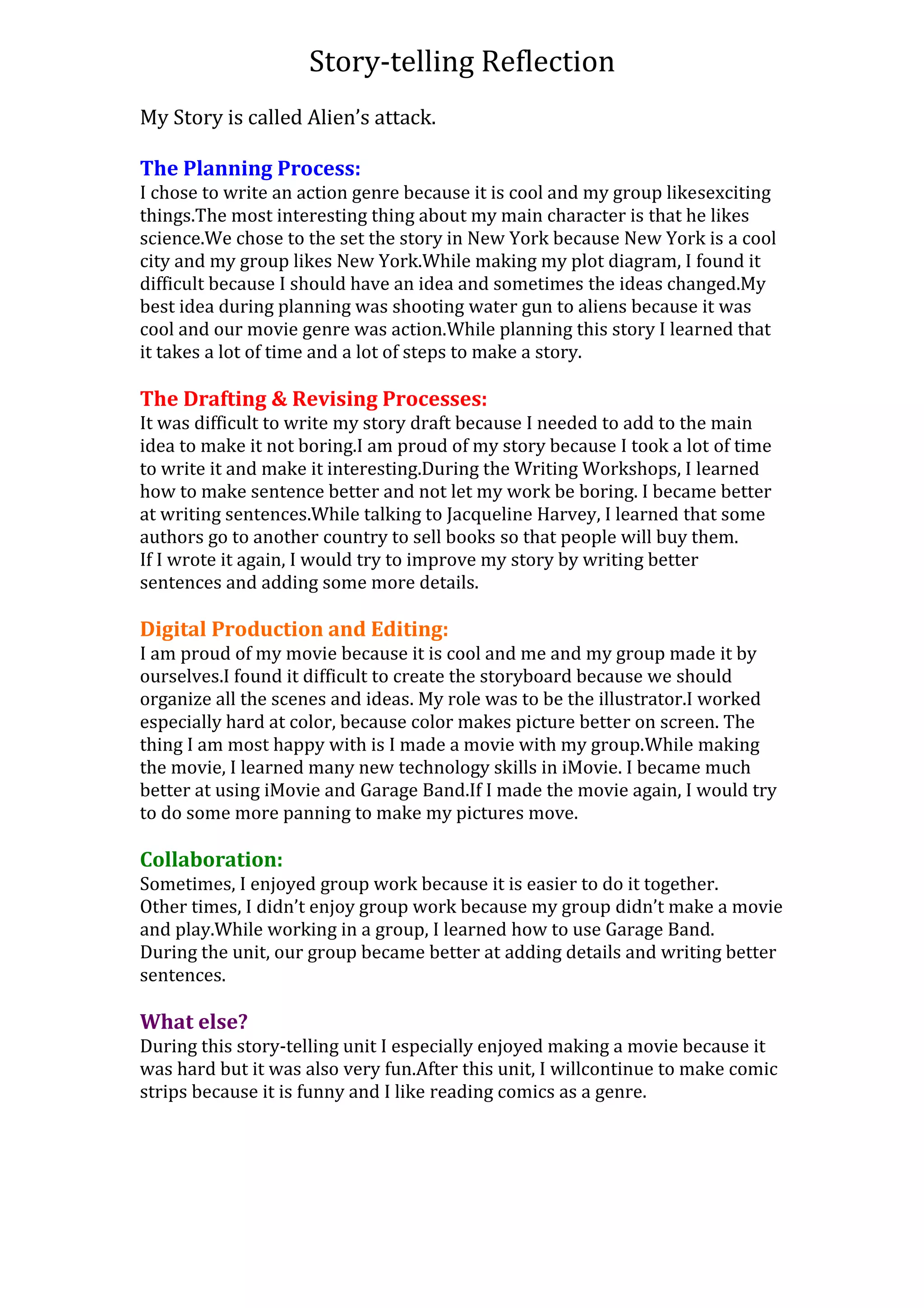 Storytelling reflection | DOCX