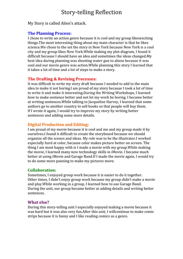 Storytelling reflection | PDF