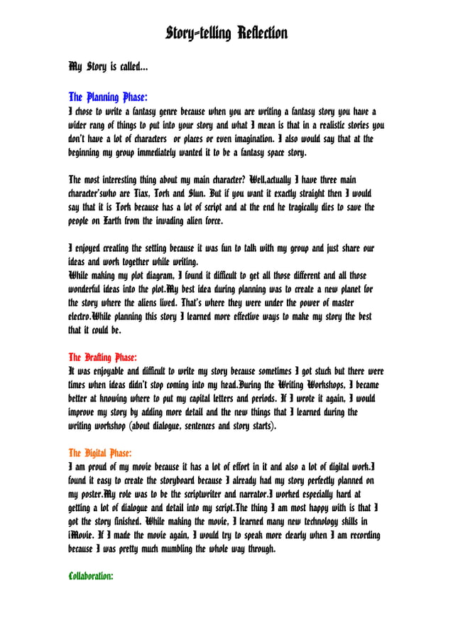 Storytelling reflection copy | DOCX