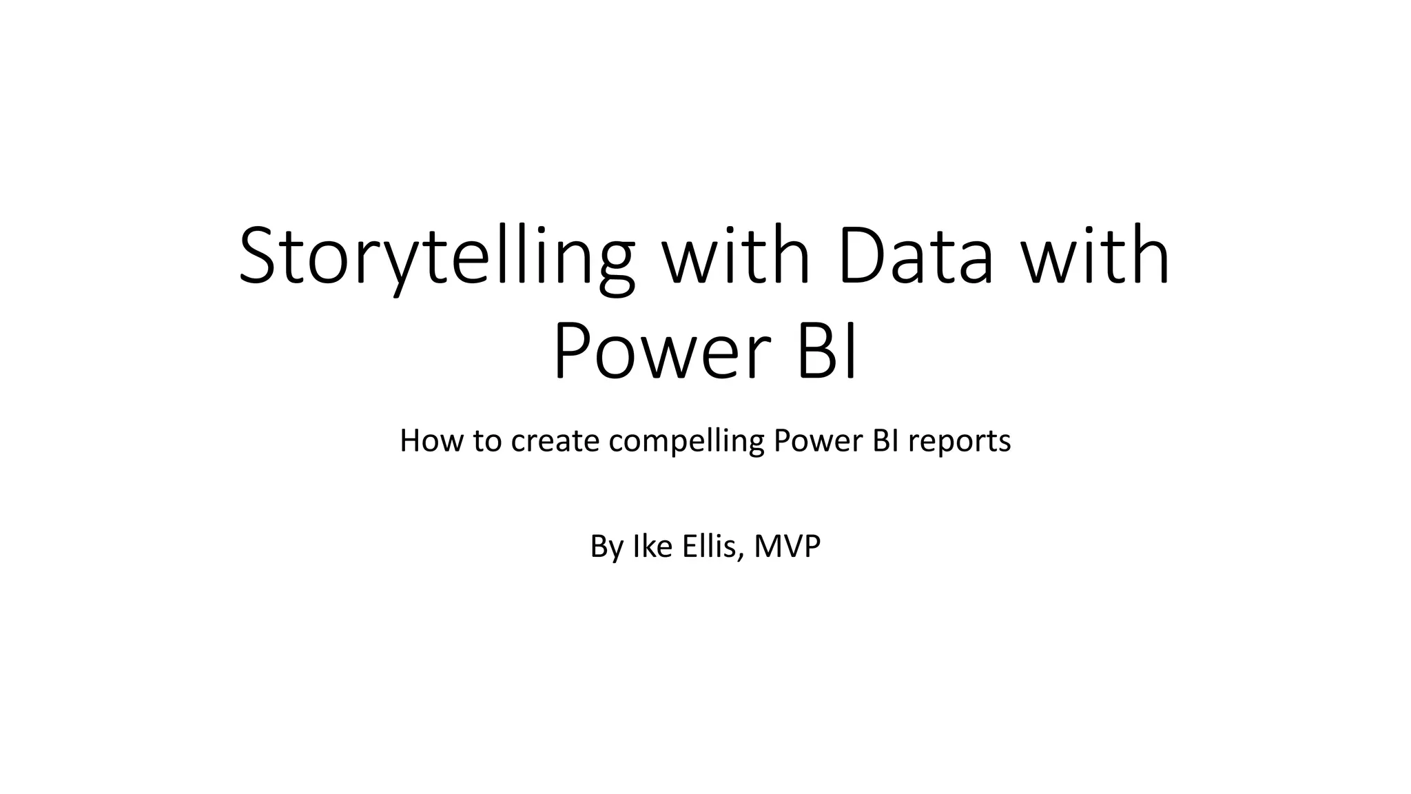 Storytelling with Data with Power BI | PPTX