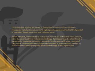 StoryTelling for Evaluation - Participatory Tools | PPT