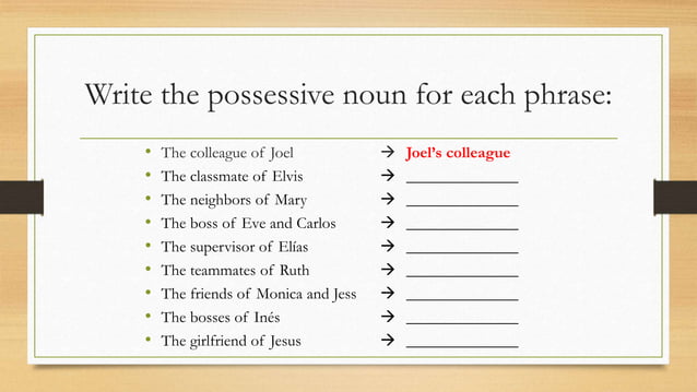 Story time (Possessive Adjectives and Possessive Nouns) | PPTX