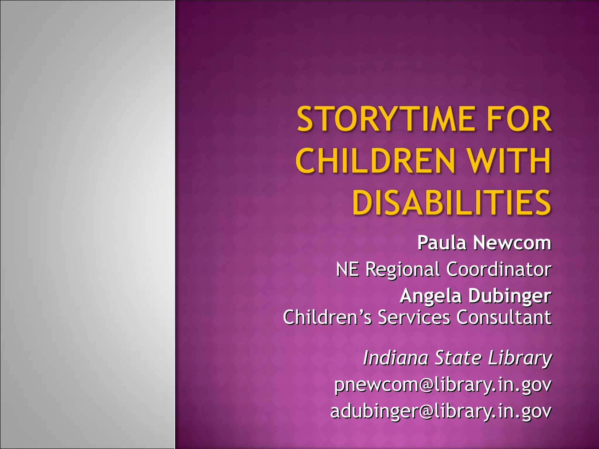 Storytime for Children with Disabilities | PPT