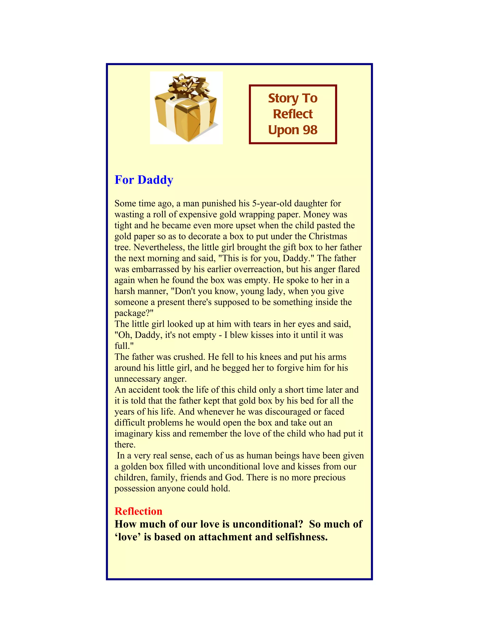 Story To Reflect Upon 97, 98 | DOC