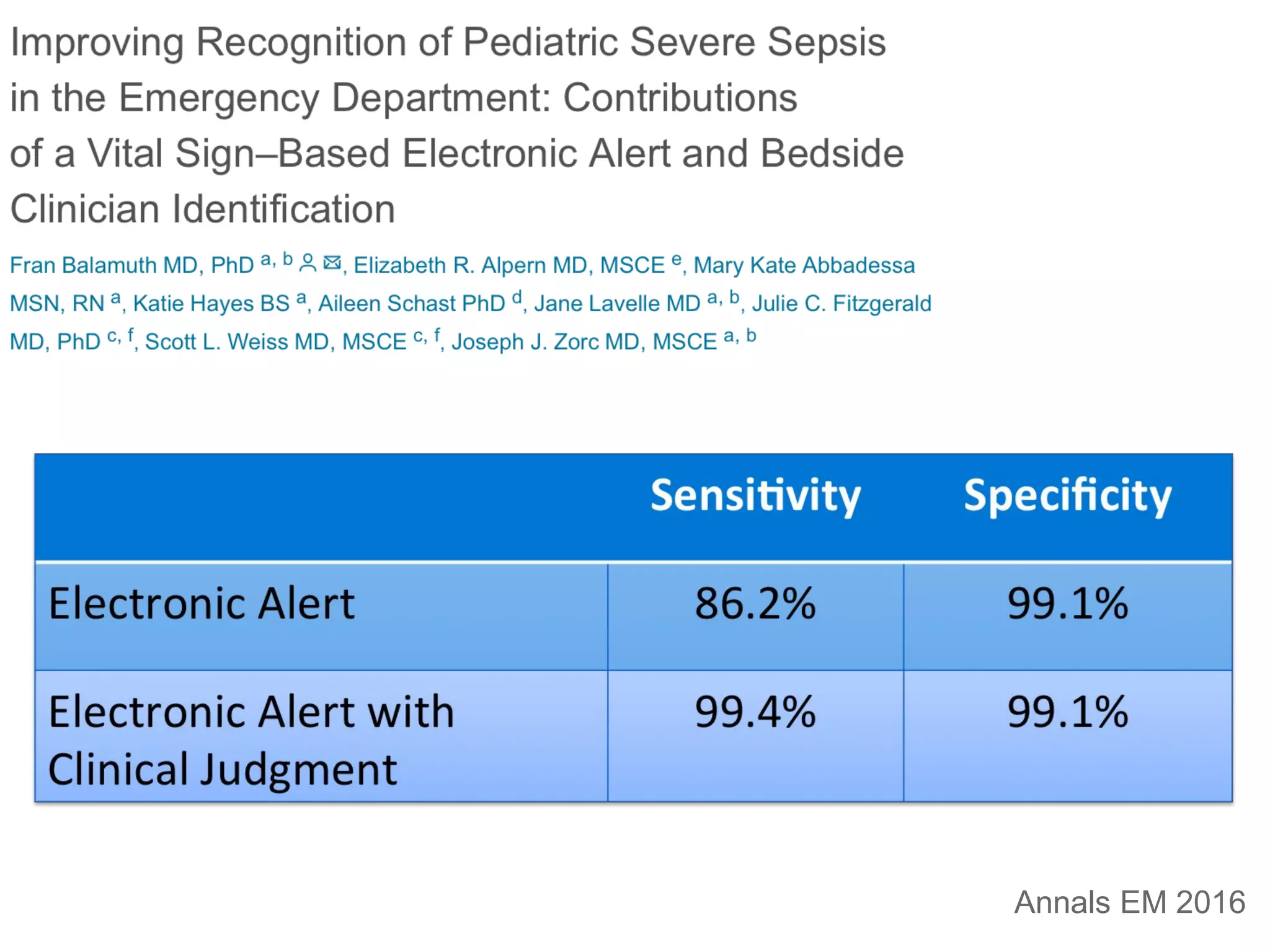 Story to Sepsis Screen: A Journey in the Details by Elizabeth R. Alpern ...