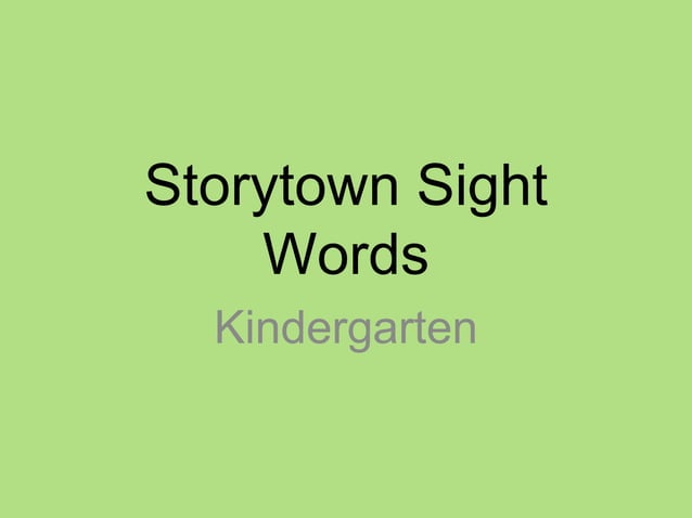 Storytown sight words | PPT
