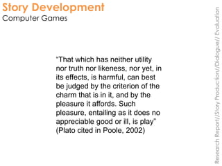 Computer Games - Story Writing Theory - Story vs Games | PPTX