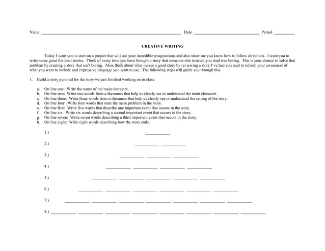 Story writing packet | DOC | Screenwriting | Content Production