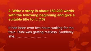 Short Story writting class 10 | PPTX