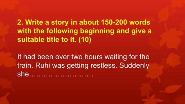 Short Story writting class 10 | PPT