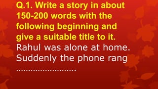 Short Story writting class 10 | PPTX