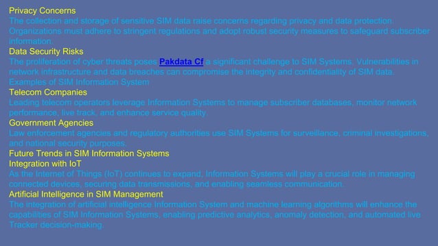 SIM INFORMATION SYSTEM: REVOLUTIONIZING DATA MANAGEMENT | PPT