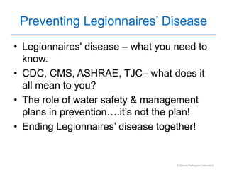 Healthcare-acquired Legionnaires' Disease | PPTX