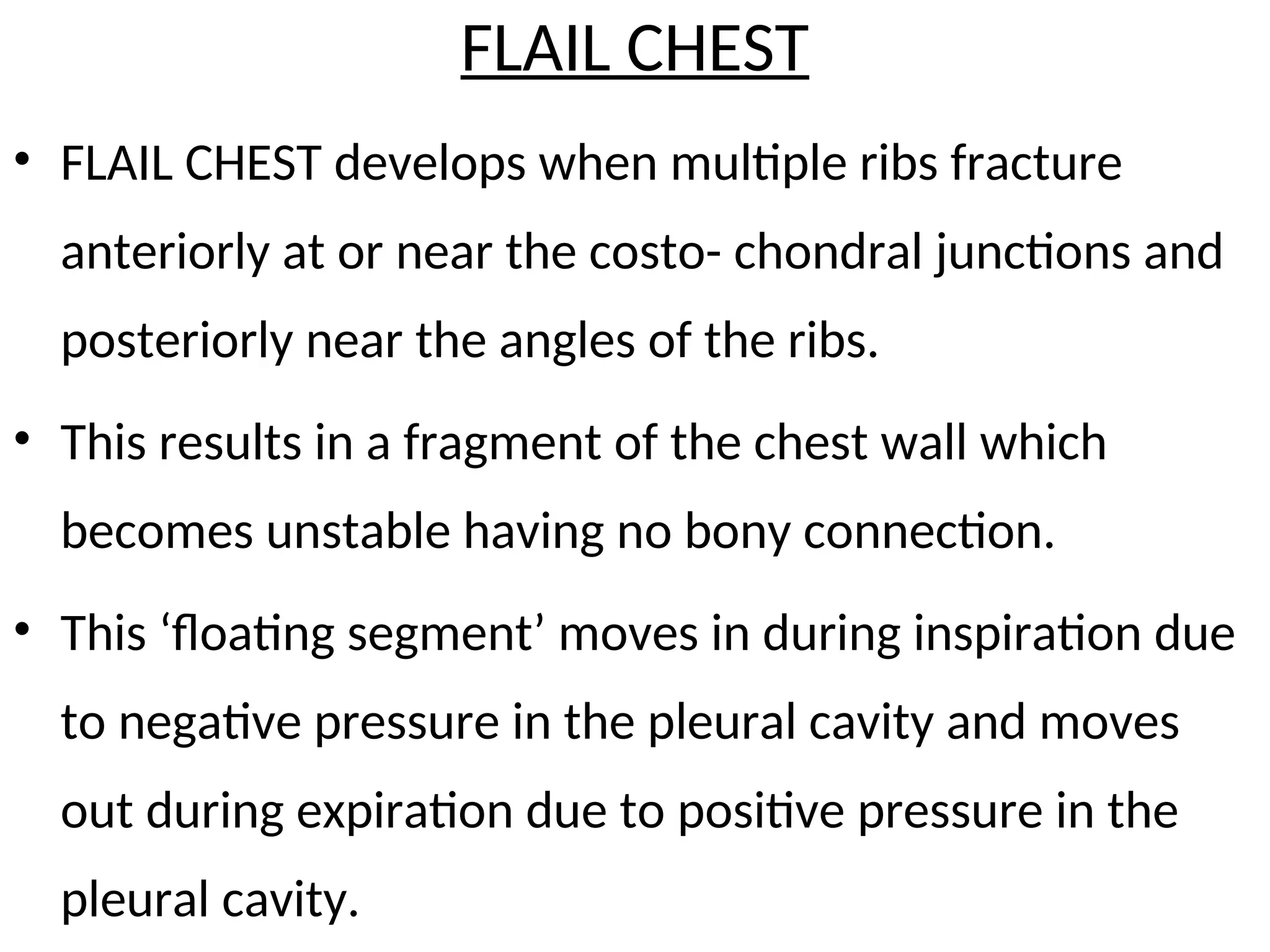 STOVE IN CHEST, FLAIL CHEST AND TRAUMATIC RUPTURE OF DIAPHRAGM.ppt