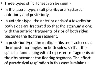 STOVE IN CHEST, FLAIL CHEST AND TRAUMATIC RUPTURE OF DIAPHRAGM.ppt