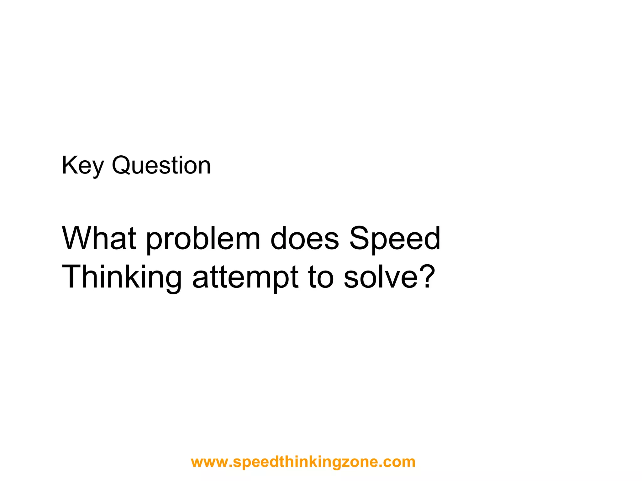 Speed Thinking overview | PPT