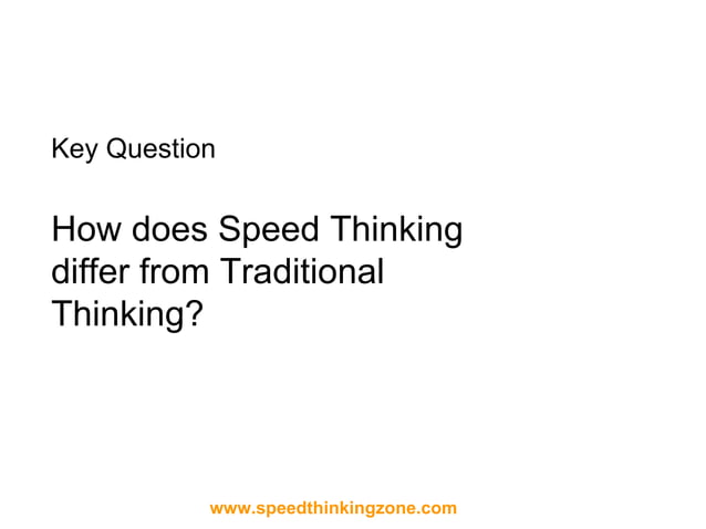 Speed Thinking overview | PPT
