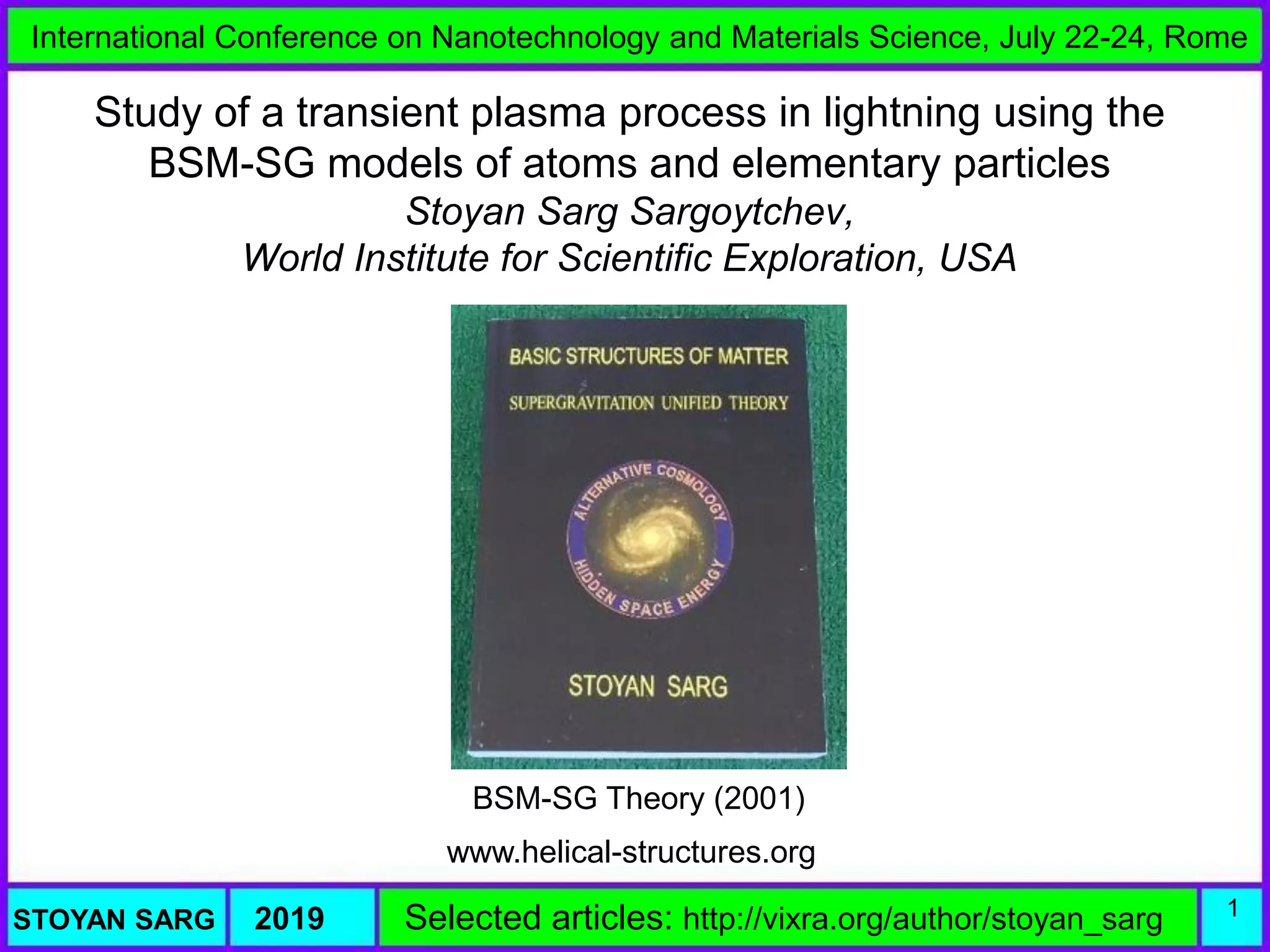 Study of a transient plasma process in lightning using the BSM-SG ...