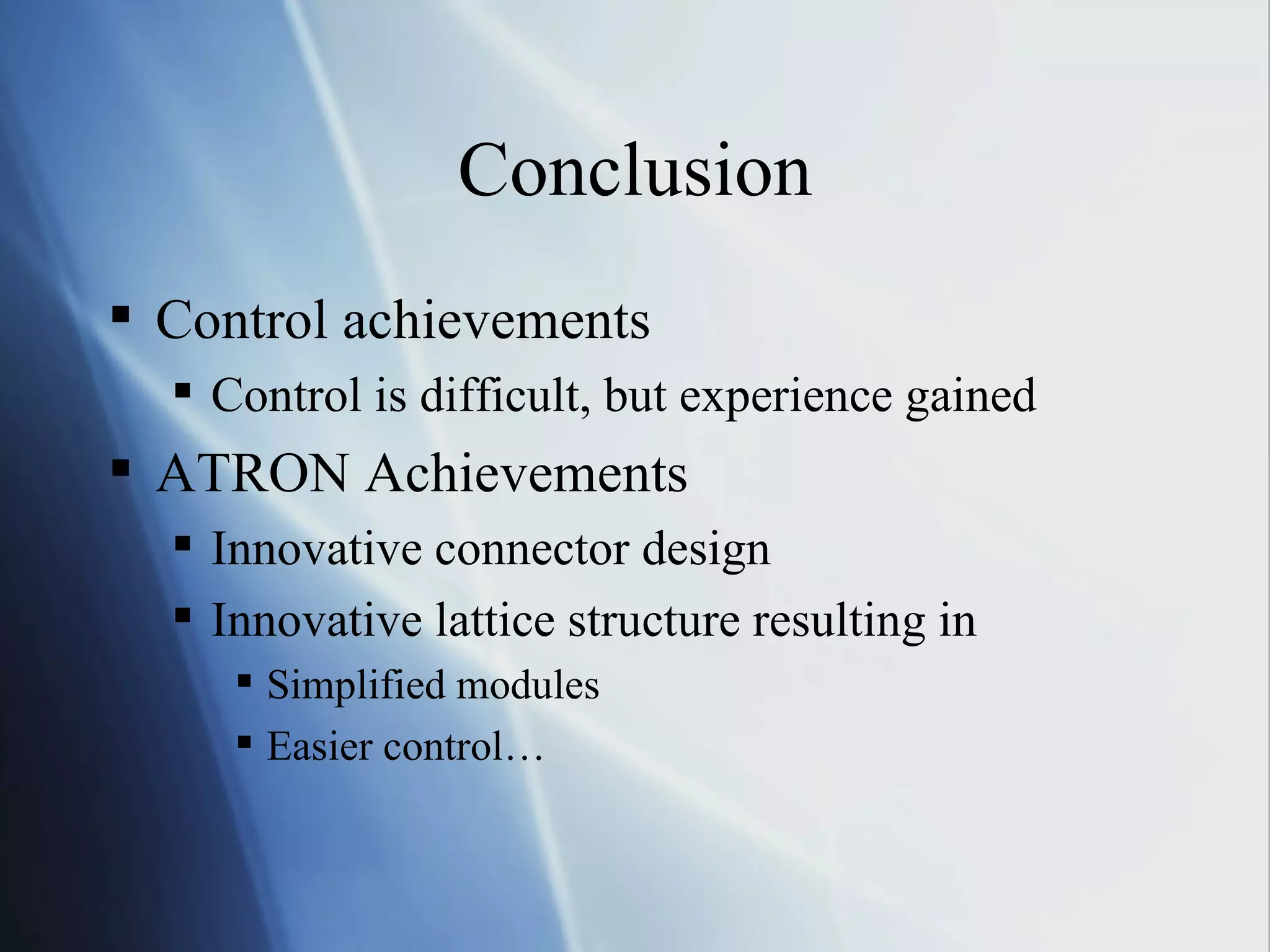 The ATRON Self-reconfigurable Robot | PPT