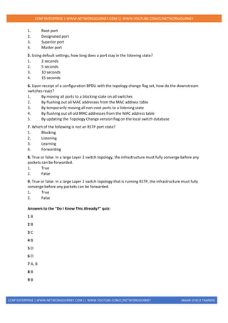 Stp. cli command reference, quiz | PDF | Computer Networking | Computing