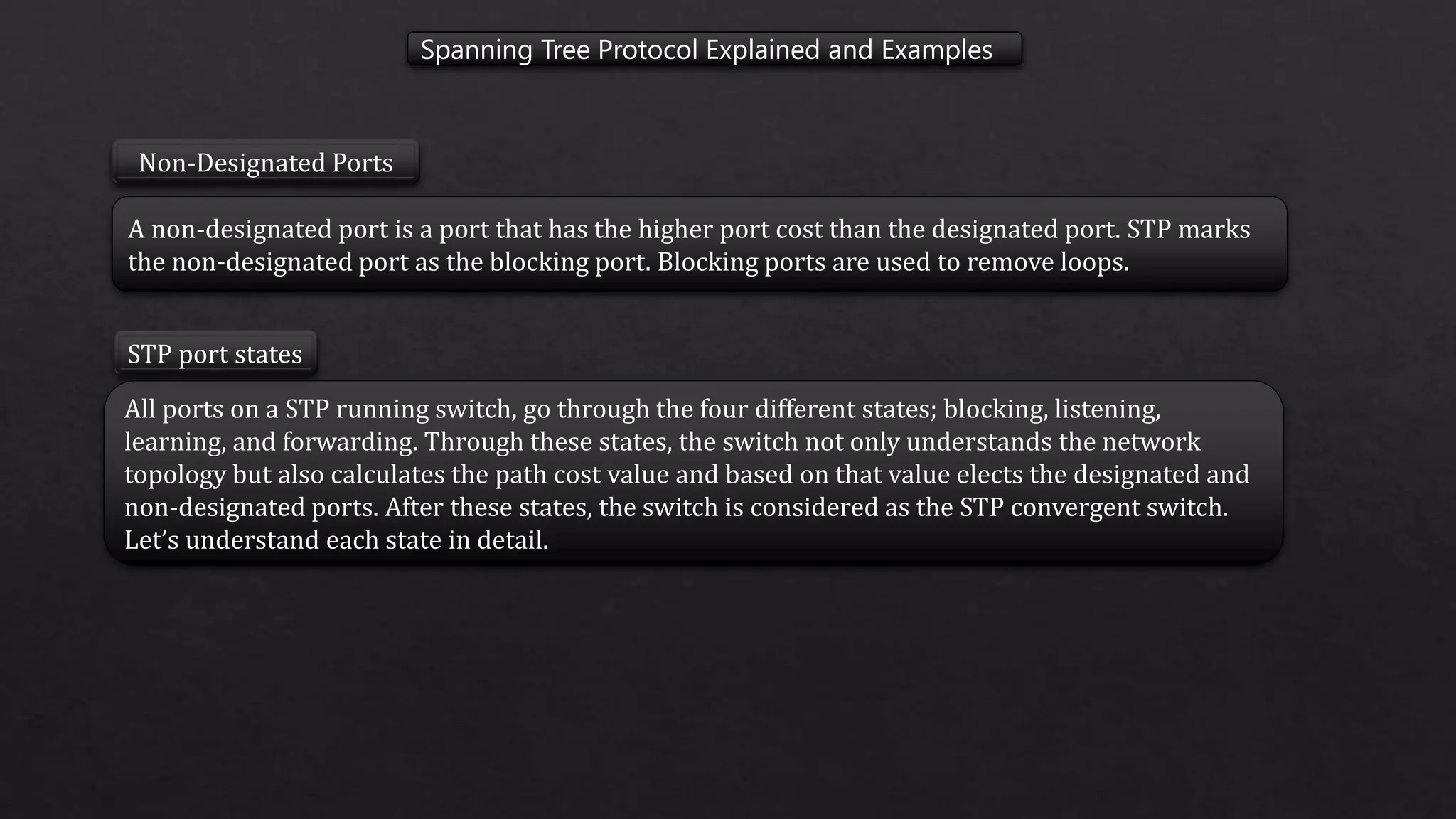 Spanning Tree Protocol and Examples | PPTX