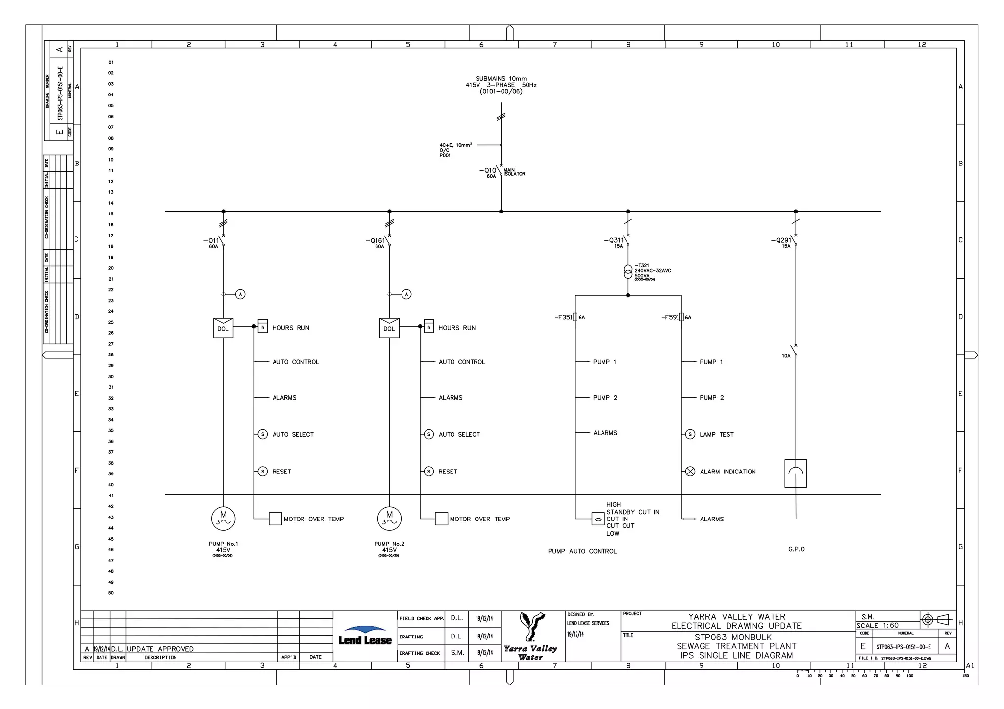 Project #2 - Sewer Treatment Plant - Electrical Drawings Upgrade | PDF