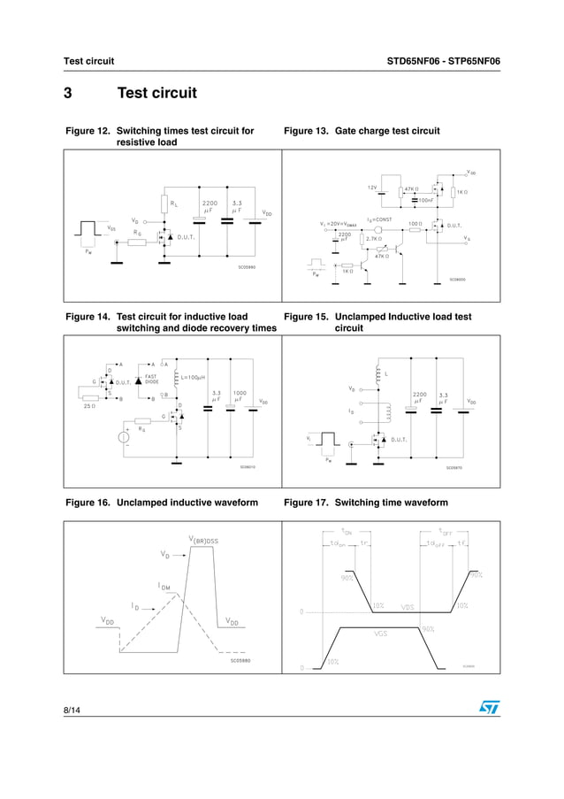 Original N-Channel Mosfet STP65NF06 P65NF06 65A 60V TO-220 New ST | PDF