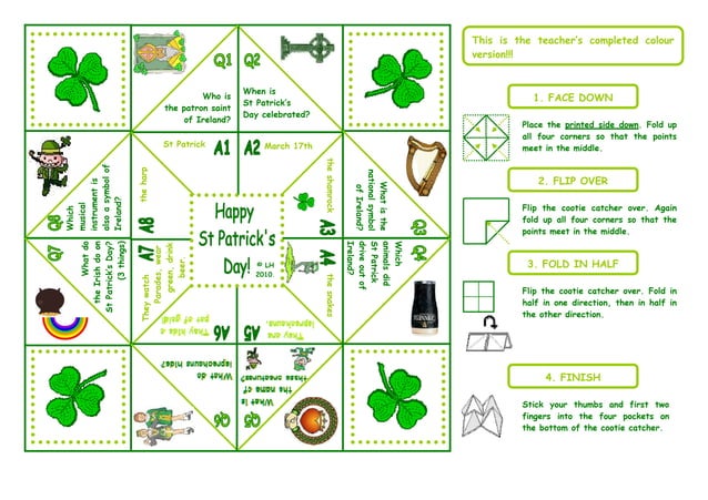 St patrick's day cootie catcher | PPT