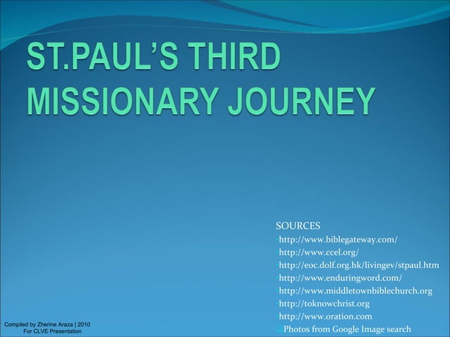Third Missionary Journey of St.Paul | Christianity | Religion ...