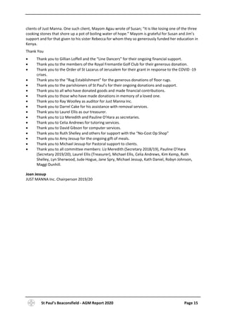 St Paul's Parish AGM report 2020 | PDF