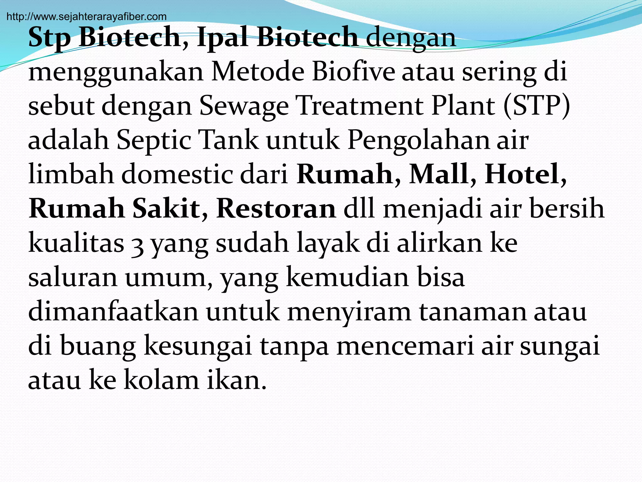 Stp biofil, ipal biofil, stp biotech, septictank | PPTX