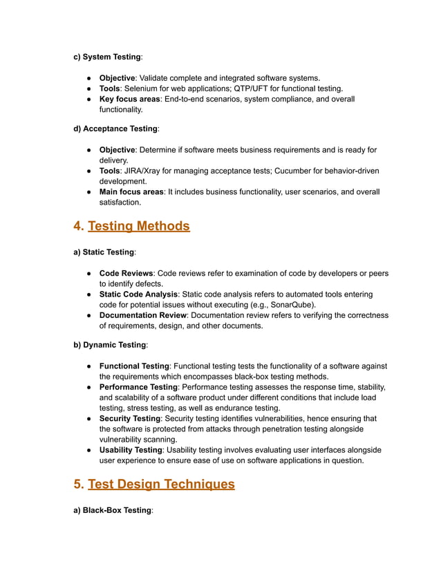 Software Testing and its types information | PDF