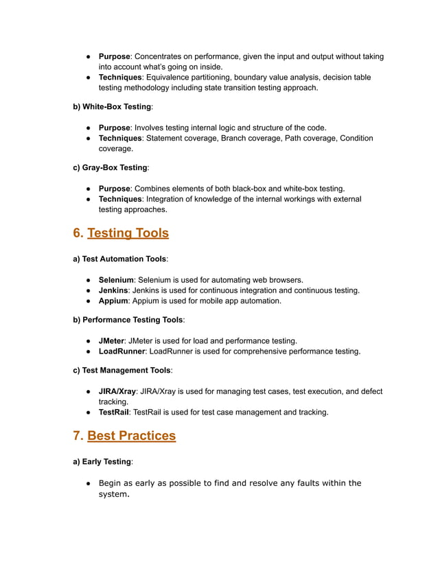 Software Testing and its types information | PDF