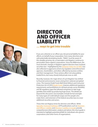 Director & Officer Liability | PDF
