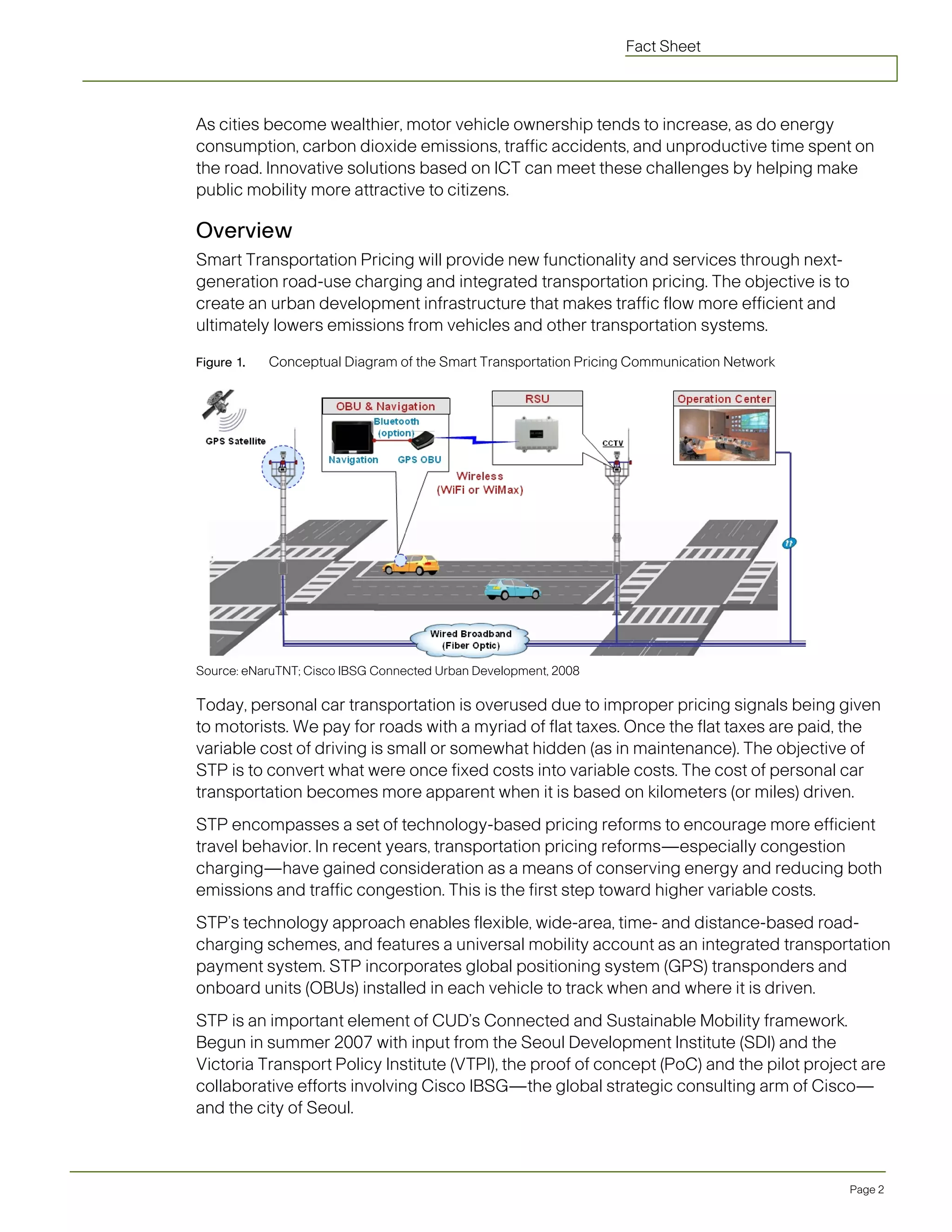 Smart Transportation Pricing Fact Sheet | PDF
