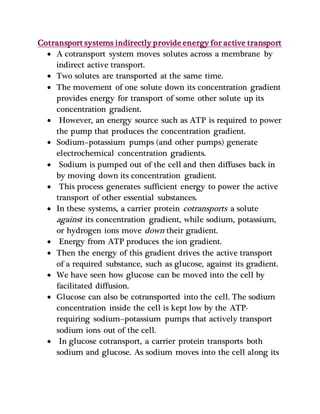 Biology: Definition of Co-transport | DOCX