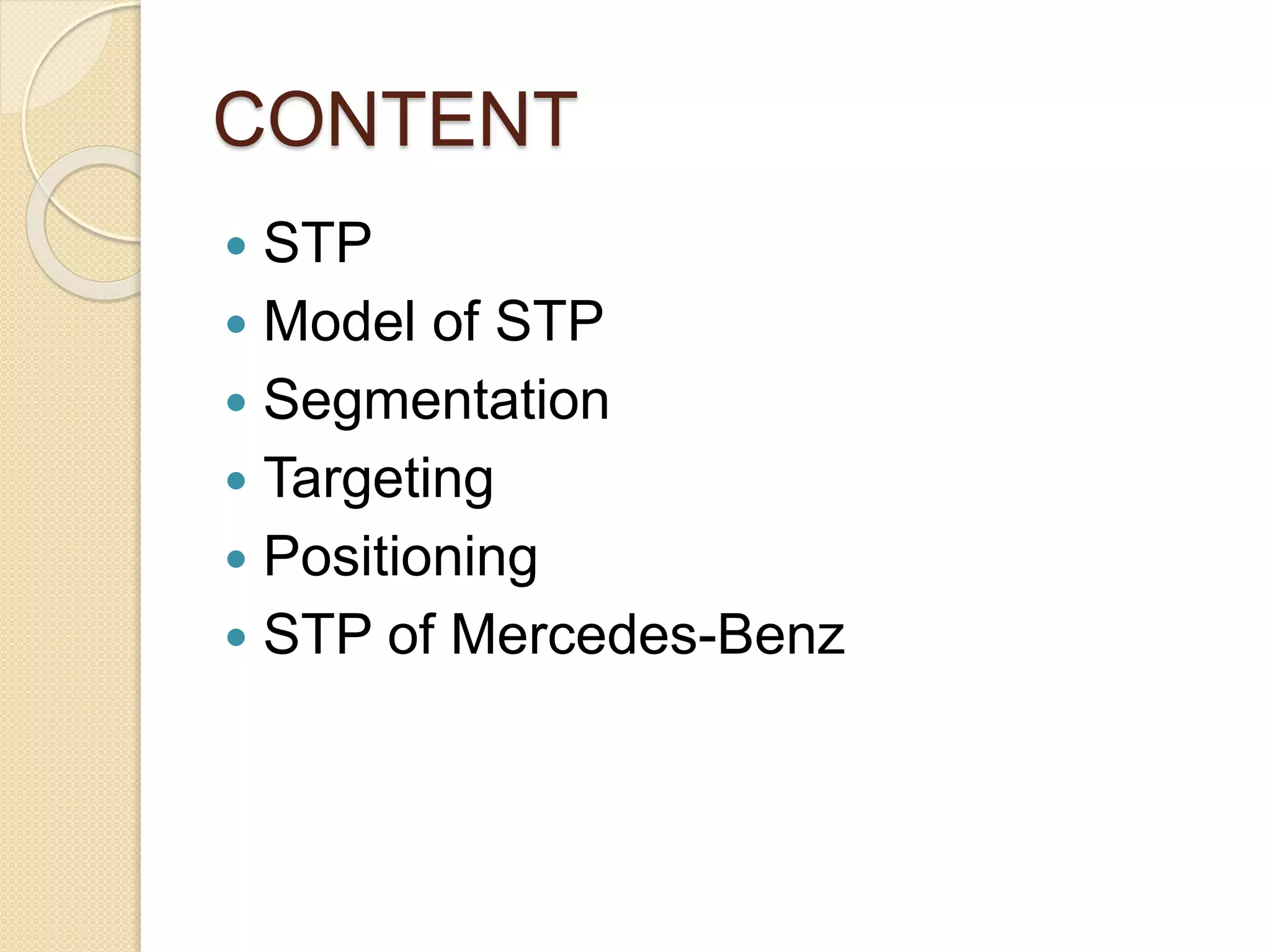 Stp of mercedez benz | PPTX