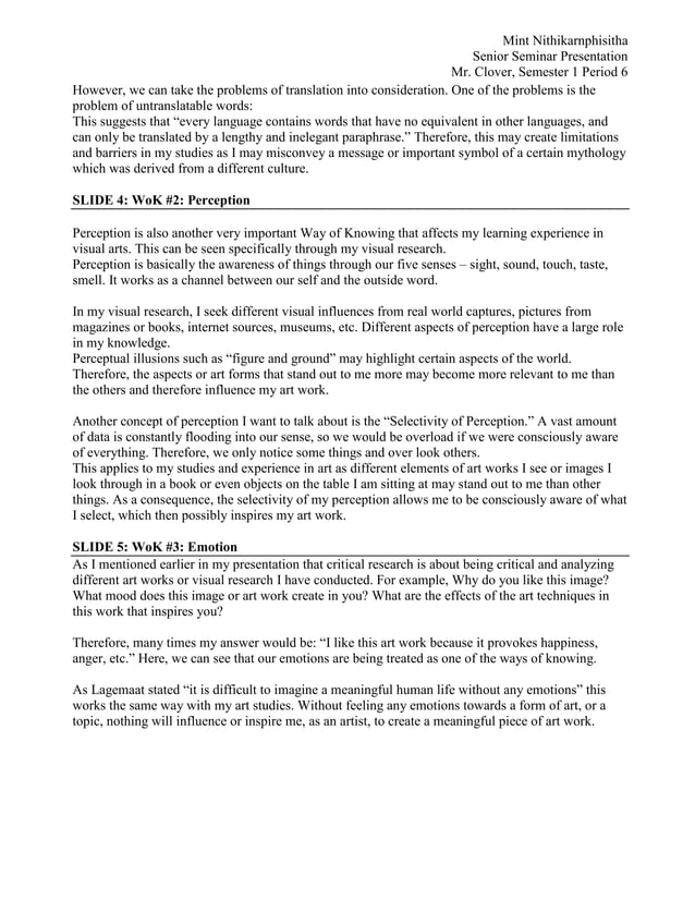 Stporn mint. senior sem script presntation | DOCX | Arts and Crafts | Hobbies & Interests