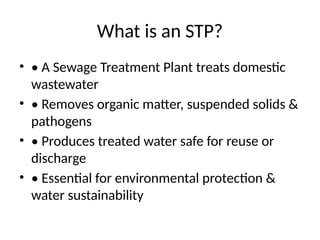 What is an STP? A Sewage Treatment Plan | PPTX