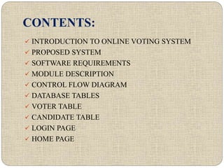 PHP Onlive Voting | PPTX