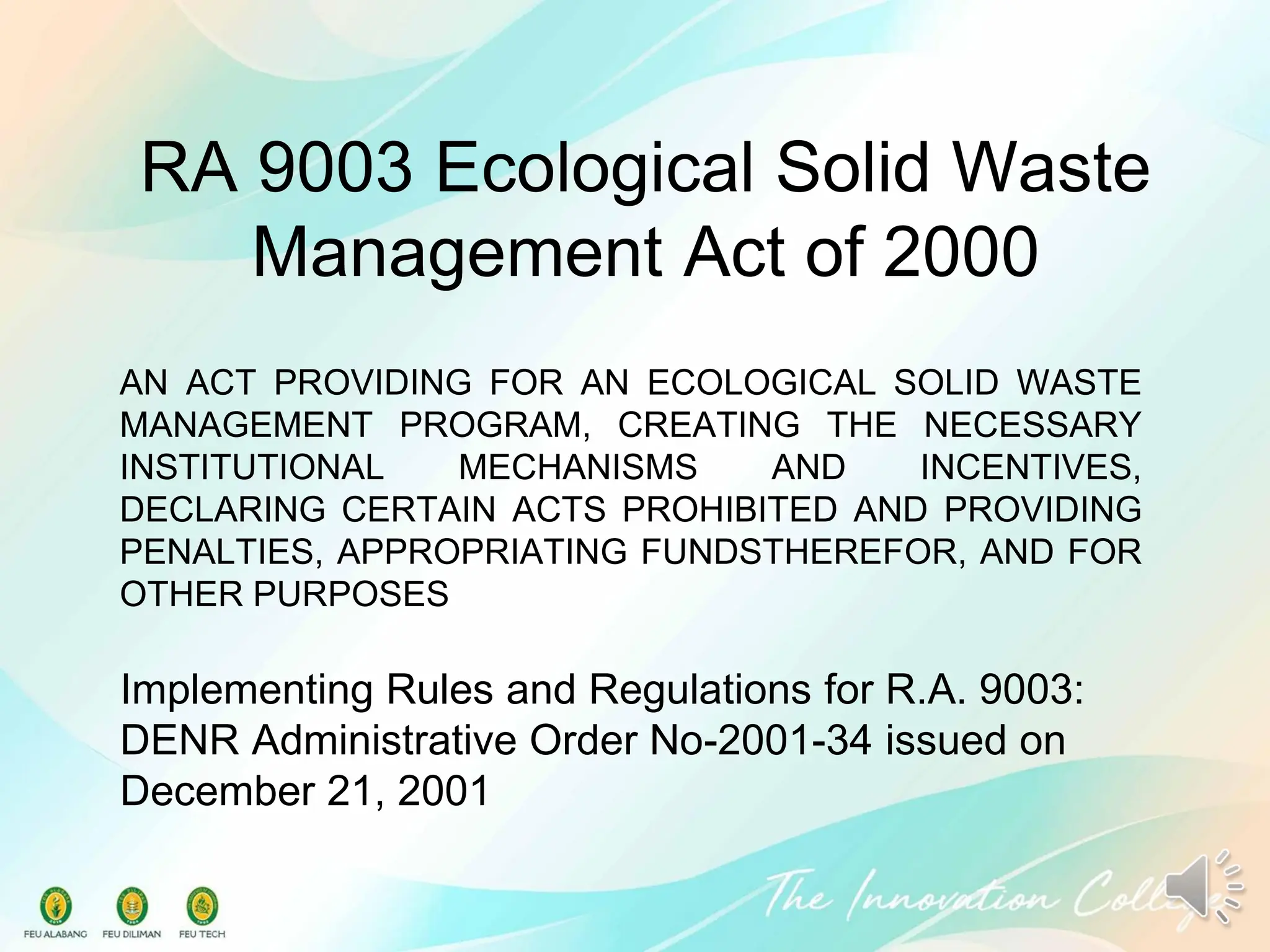 STPPT3 Republic Act 9003................ | PDF