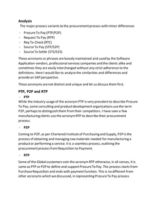 Procure To Pay and Source To Pay | DOCX