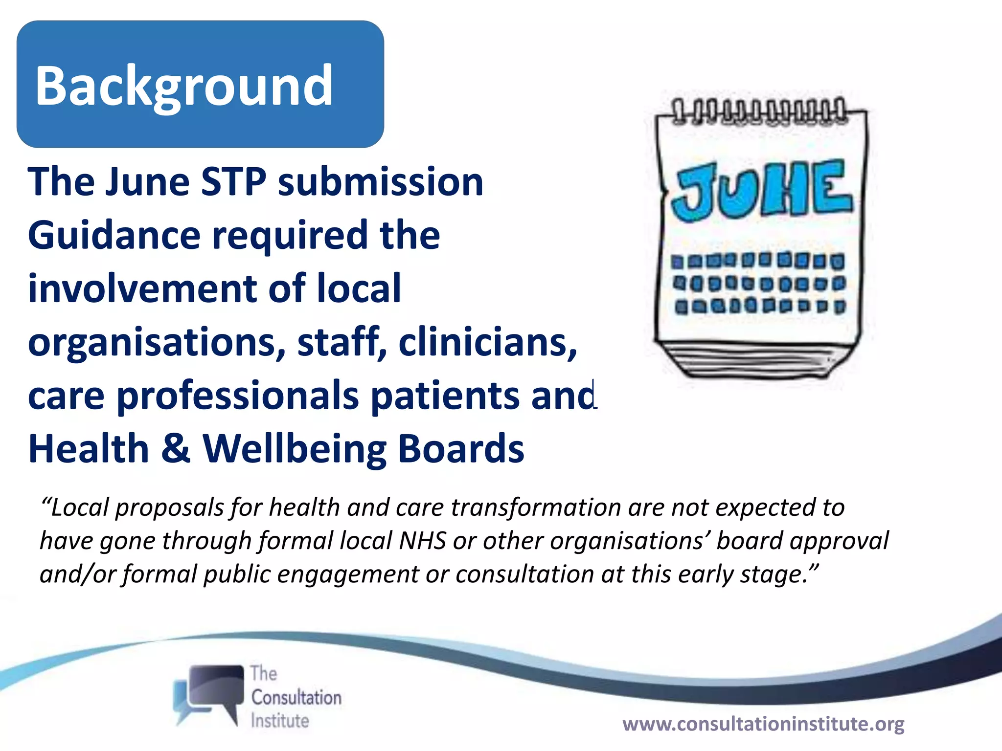 STP engagement and consultation for NHS & Local Authorities | PPTX