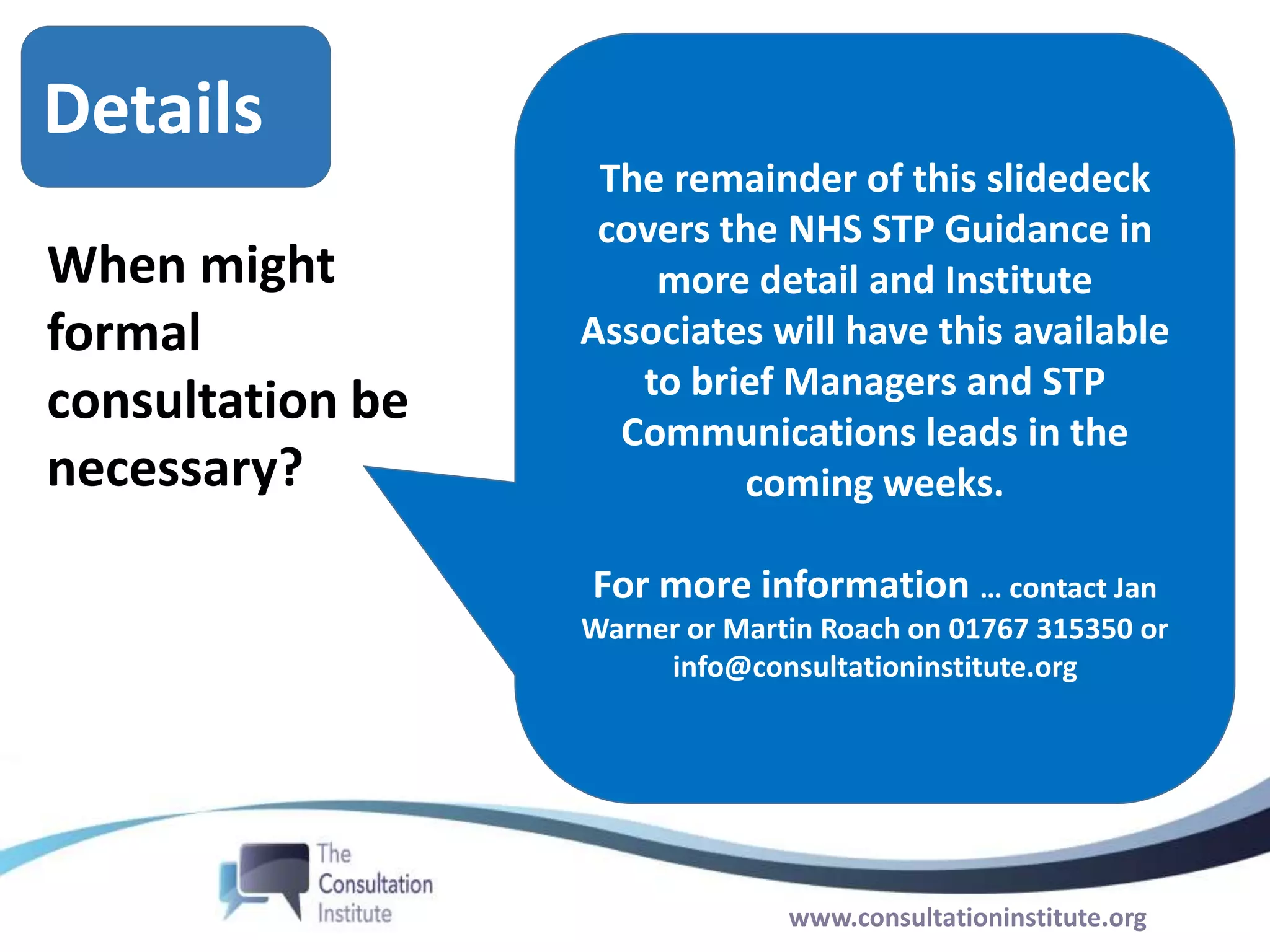 STP engagement and consultation for NHS & Local Authorities | PPTX