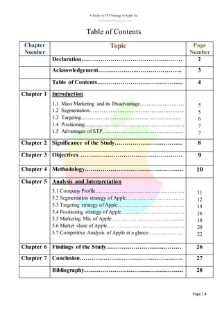A Study on STP strategy of Apple Inc | DOCX