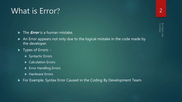 Software Testing and Quality Assurance (Error, Bug, Fault) | PPTX ...