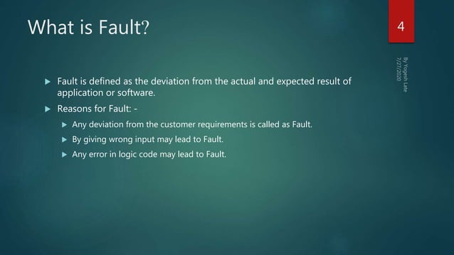 Software Testing and Quality Assurance (Error, Bug, Fault) | PPTX ...