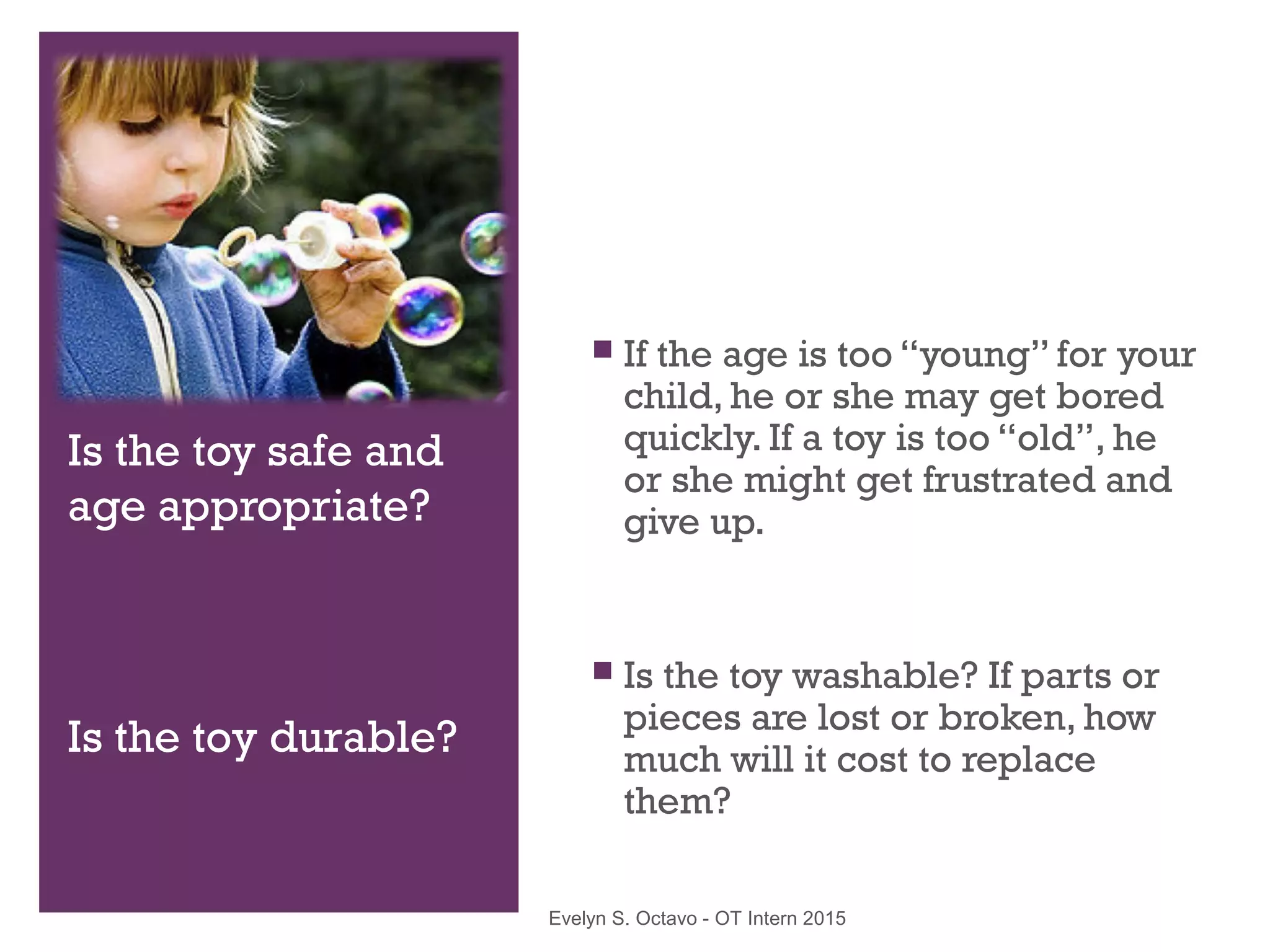 Occupational Therapy on How to pick a toy: Checklist | PPT