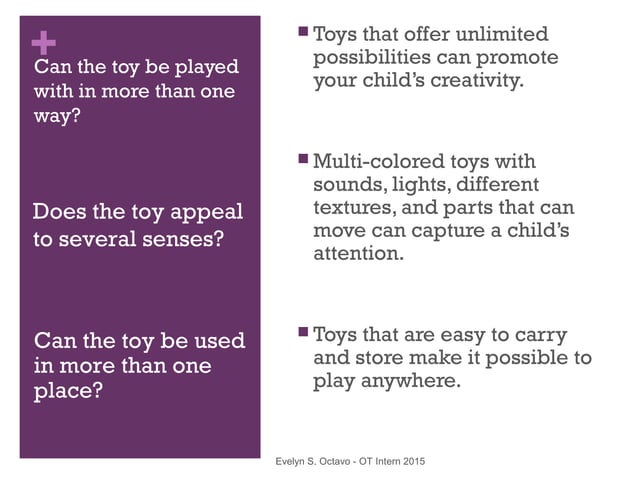 Occupational Therapy on How to pick a toy: Checklist | PPT