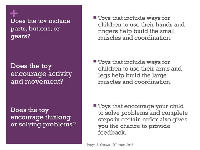 Occupational Therapy on How to pick a toy: Checklist | PPT